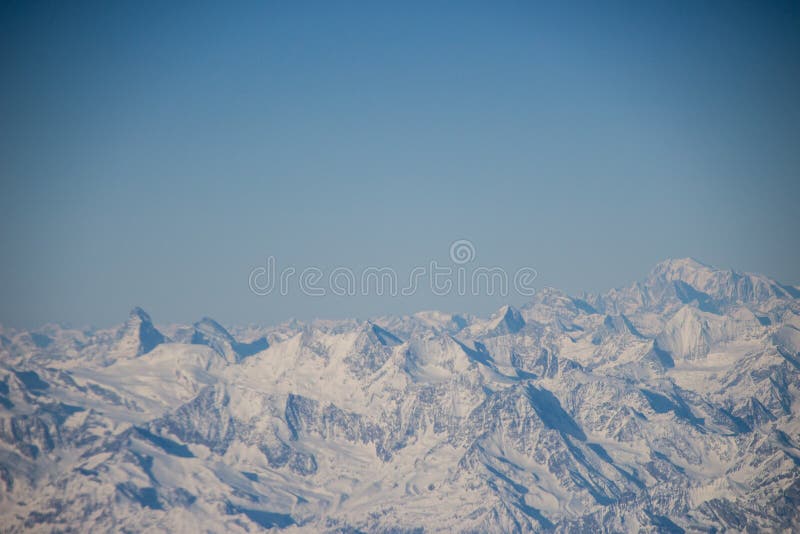 Alps from an airplane stock photo. Image of snow, cervino - 78381184