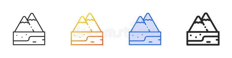 Alps Icon.Thin Linear, Gradient, Blue Stroke and Bold Style Design ...