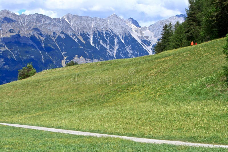 Yodeling in Alps - Musician Singing and Playing Accordion Editorial ...