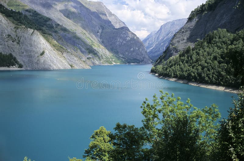 Alps lake stock image. Image of alps, overlooking, cliff - 3280645