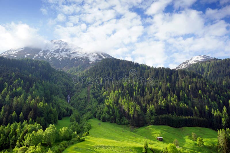 Alps landscape, Austria stock photo. Image of snow, valley - 61320580