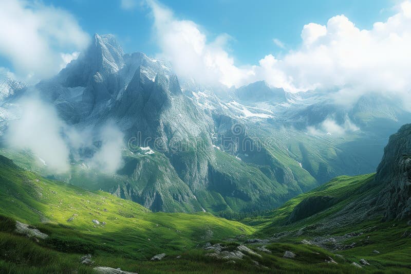 Alps Landscape Mountains. Generate Ai Stock Photo - Image of peak ...