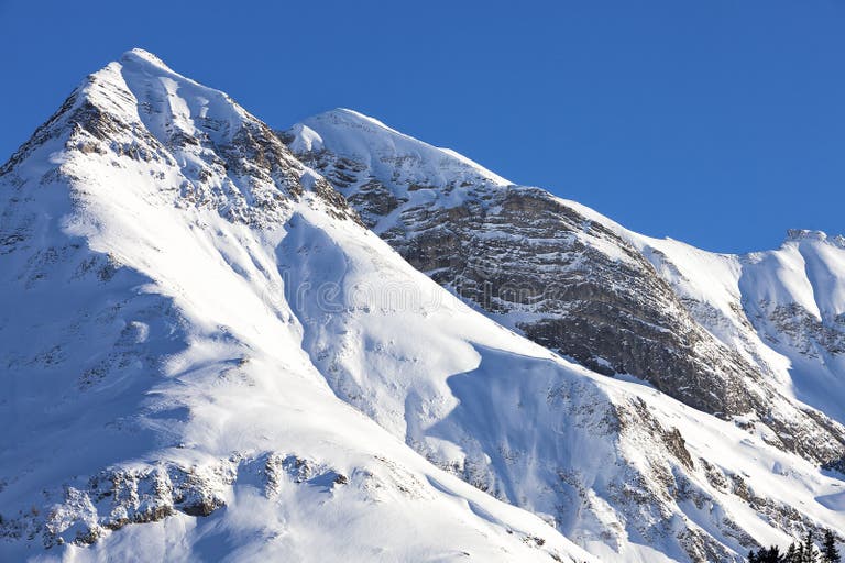 Alps, Mountain Range Covered in the Snow, Winter Stock Photo - Image of ...