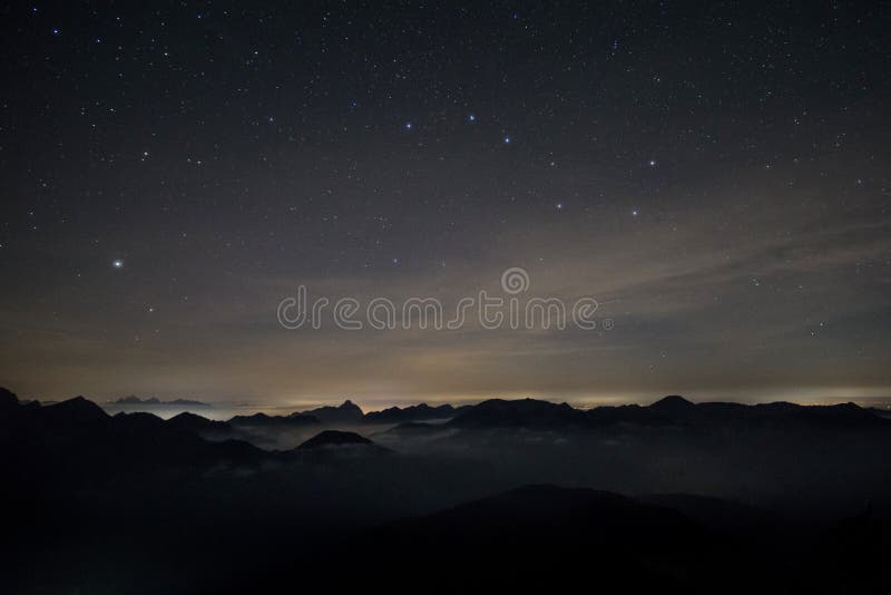 Alps at night stock image. Image of landscape, high, mountains - 11647775