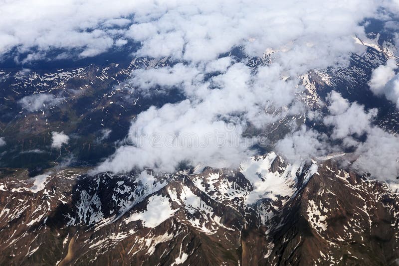 Alps from the plane stock image. Image of plane, scenic - 163835025