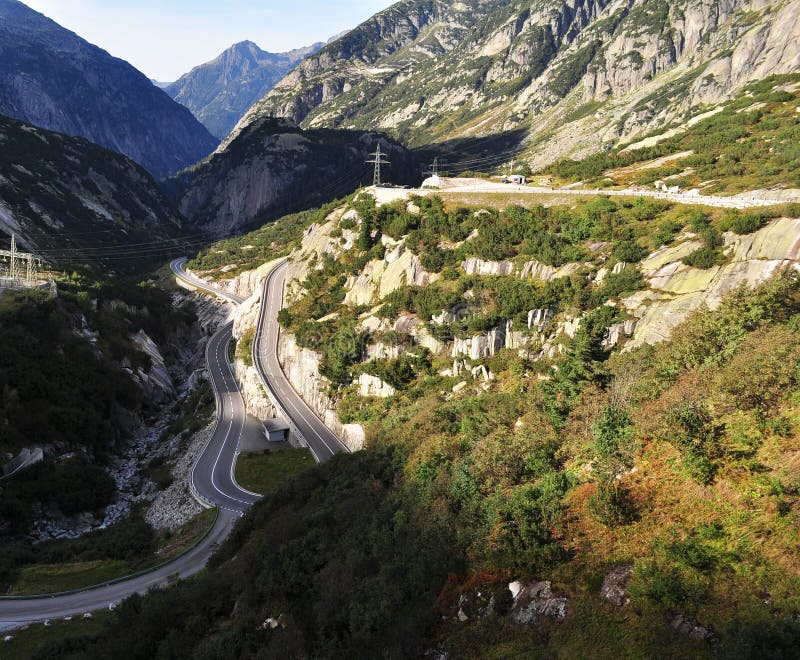 Alps and road stock image. Image of mountains, landscape - 34567187
