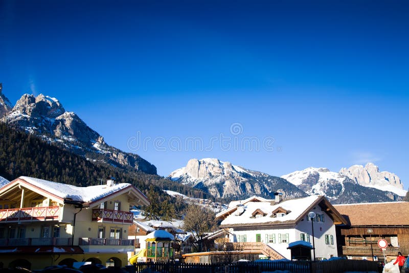 Alps ski resort village stock photo. Image of building - 7861248