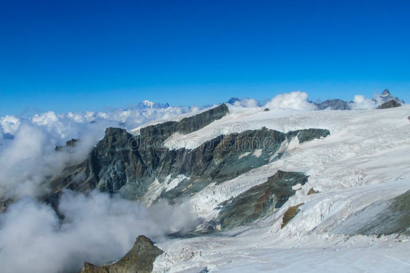 Alps Snow Ridge and Cravasse Stock Image - Image of glacier, mountain ...