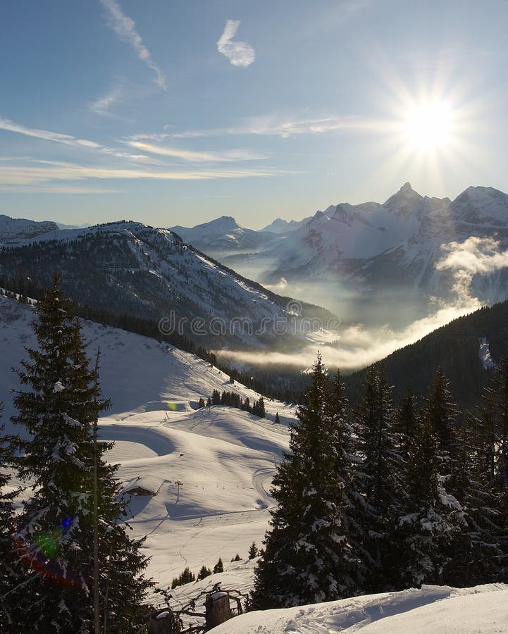 Alps Snowscape stock image. Image of alps, winter, snow - 1456765
