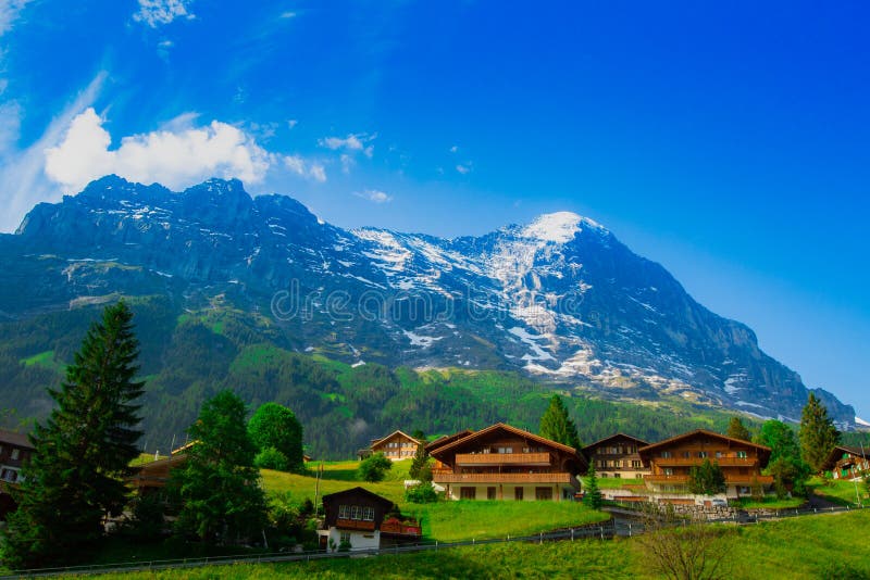 Alps in the Spring, Switzerland Stock Image - Image of cold, bright ...