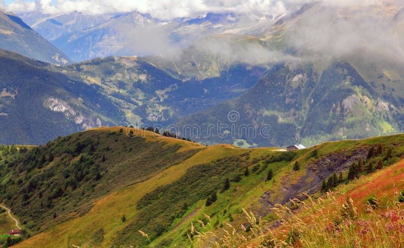 Alps on summer stock photo. Image of french, gervais - 60576706