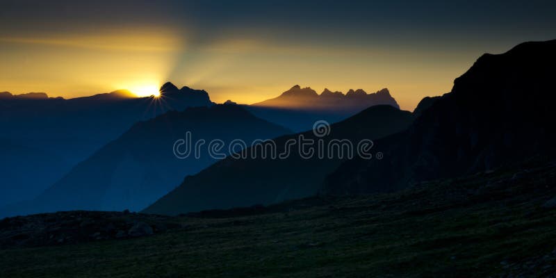 Alps in sunset stock image. Image of high, peaks, peak - 16356667