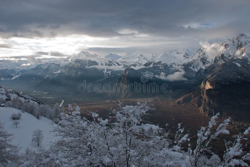The Alps at sunset stock photo. Image of mountain, switzerland - 36731662