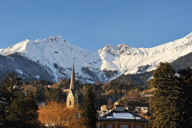 Alps View from Innsbruck City Stock Image - Image of time, background ...