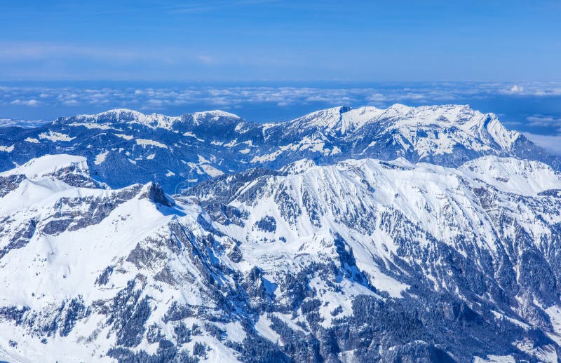 Alps, View from the Top of Mt. Titlis in Switzerland Stock Image ...