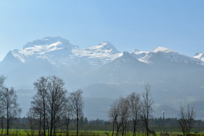 Alps View from Vaduz - Liechtenstein Stock Photo - Image of switzerland ...