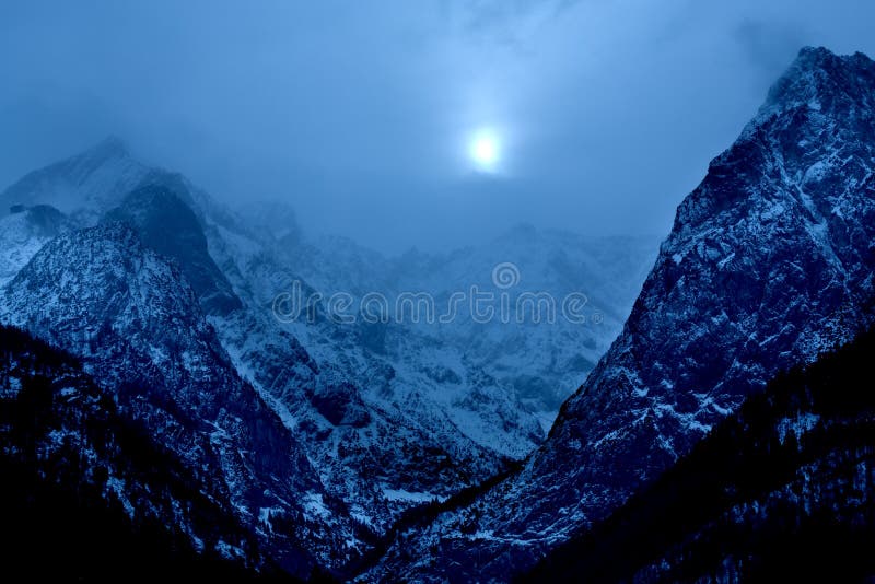 Alps at night stock image. Image of landscape, high, mountains - 11647775