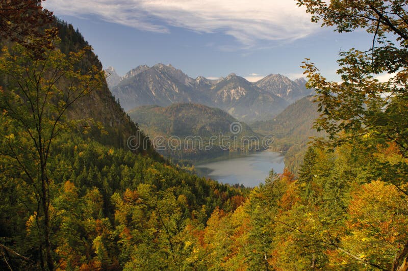 Alpsee stock image. Image of woods, peaks, forest, scene - 2096861