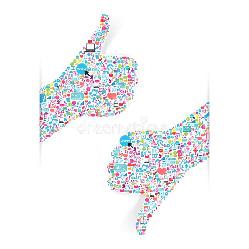 Als symbool en duim neer vector illustratie. Illustration of aandeel ...