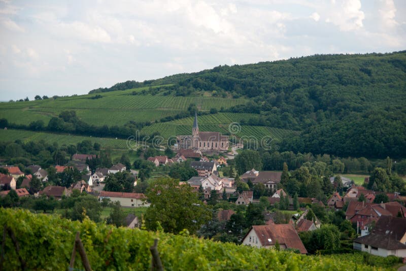 Alsace Landscape and Vinewyard Stock Image - Image of summer, wine ...