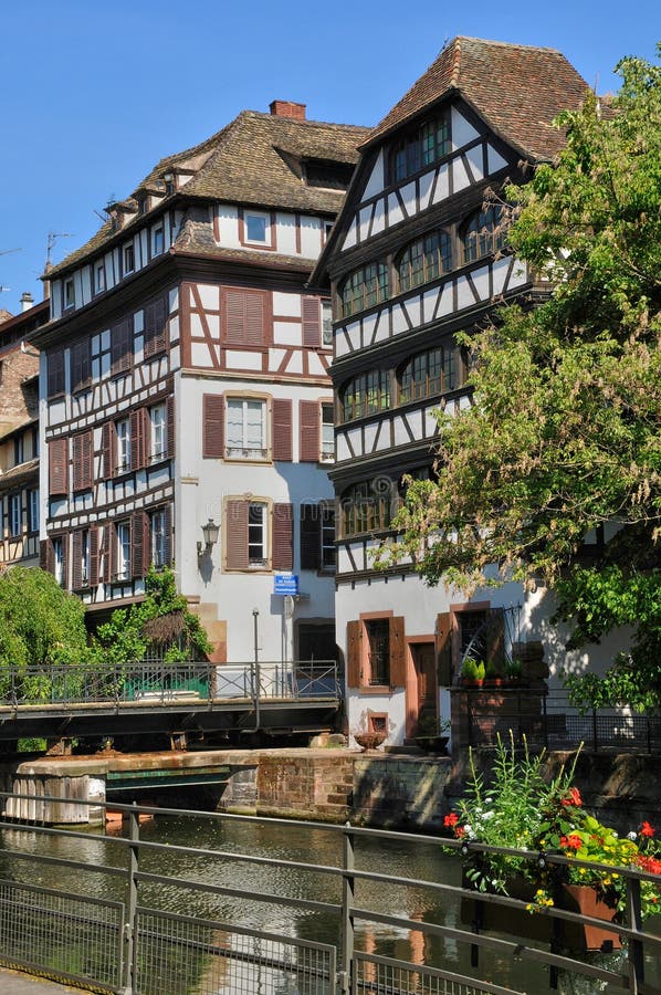 Alsace, Old and Historical District in Strasbourg Stock Photo - Image ...