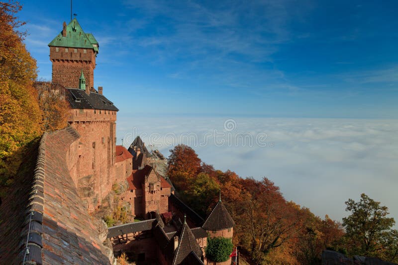 Alsacian Castle View with Clouds Stock Image - Image of haut, scenic ...