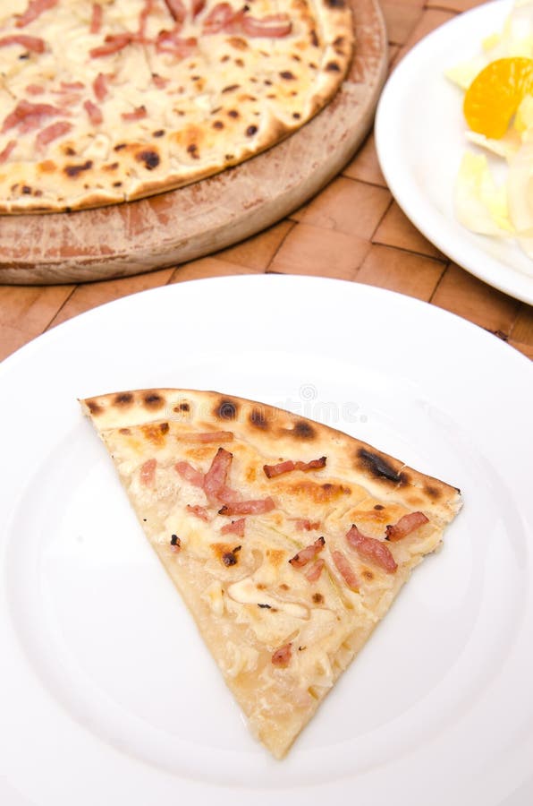 Alsatian tarte flambee stock image. Image of sour, french - 27411887