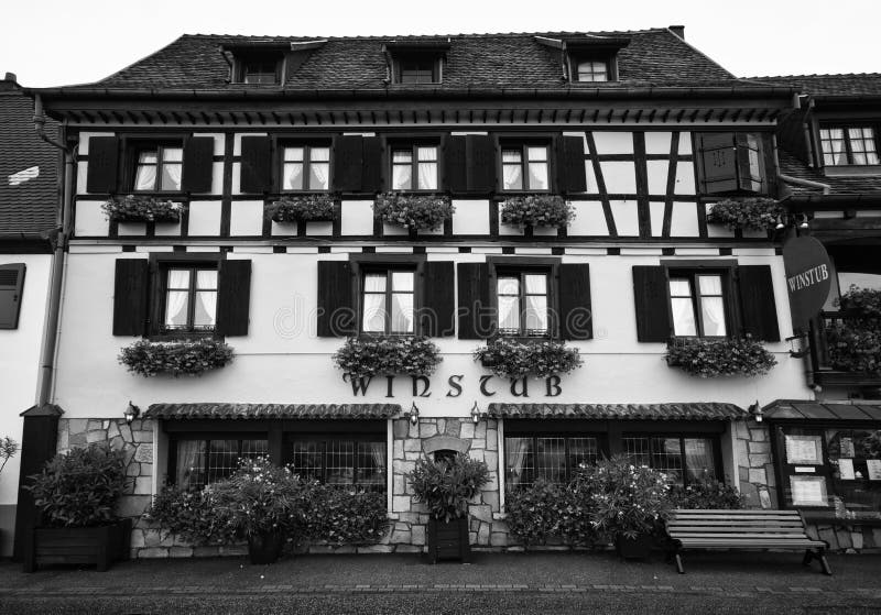 Alsatian winstub stock image. Image of fronat, monochrome - 10816987