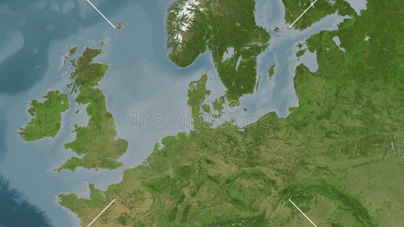 Alsen Island in the Kattegat. Satellite Map. Slide Stock Footage ...