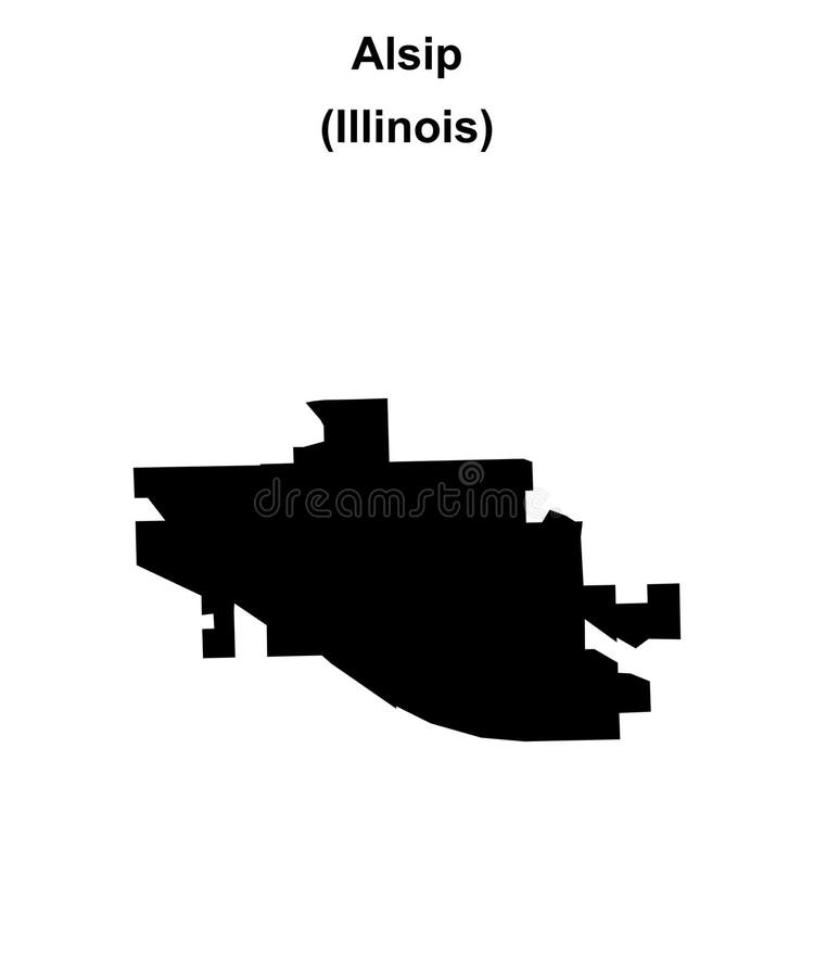 Alsip outline map stock vector. Illustration of region - 357274058