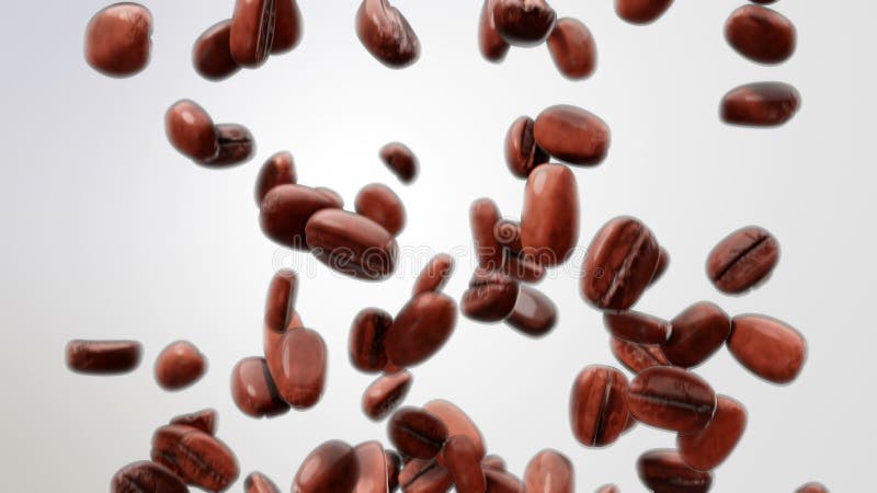 Falling Coffee Beans - 3D Illustration Stock Illustration ...