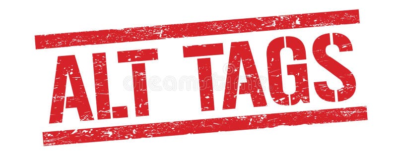 ALT TAGS Text on Red Vintage Lines Stamp Stock Illustration ...