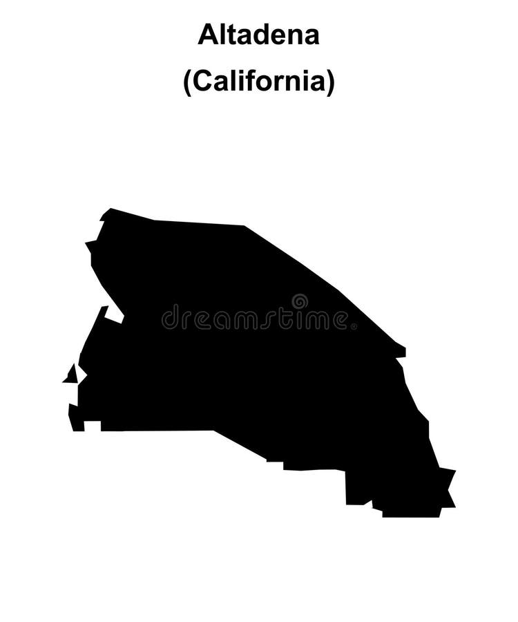 Altadena outline map stock vector. Illustration of shape - 356991365