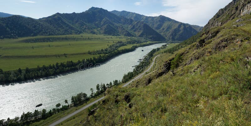 Katun river stock photo. Image of valley, sunset, hills - 4777498
