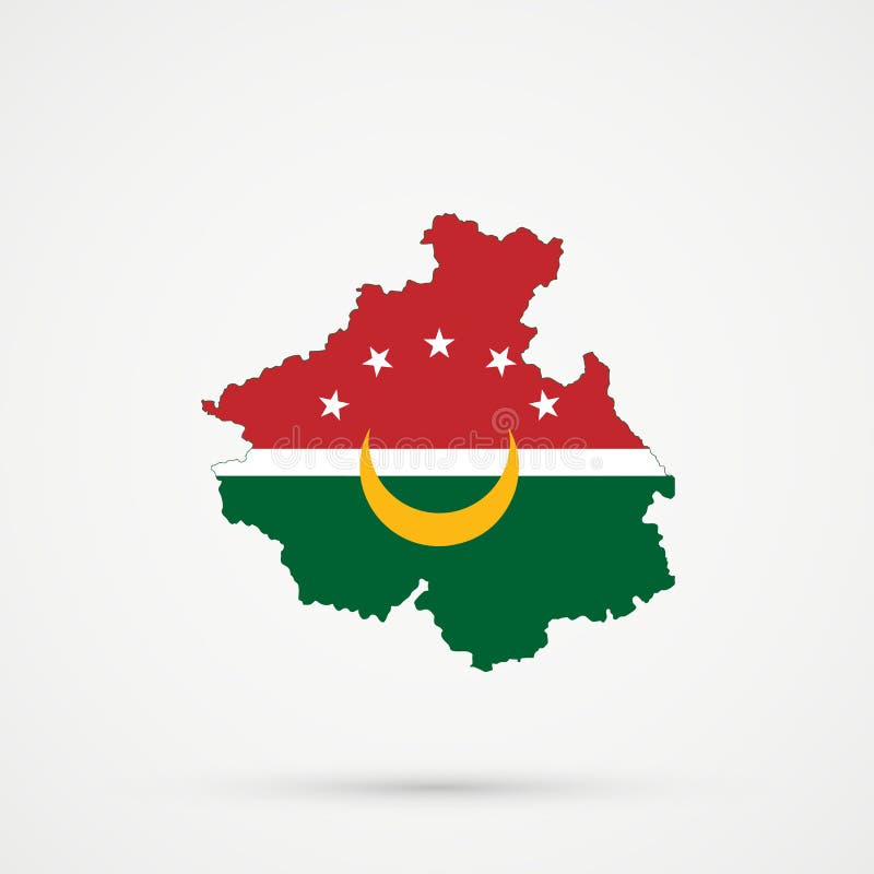 Altai Republic Map in Arab Maghreb Union Flag Colors, Editable Vector ...