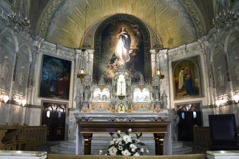 Altar and Back Scene of Church Stock Illustration - Illustration of ...