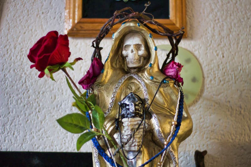 Altar of the Holy Death,Latin American Stock Photo - Image of occult ...