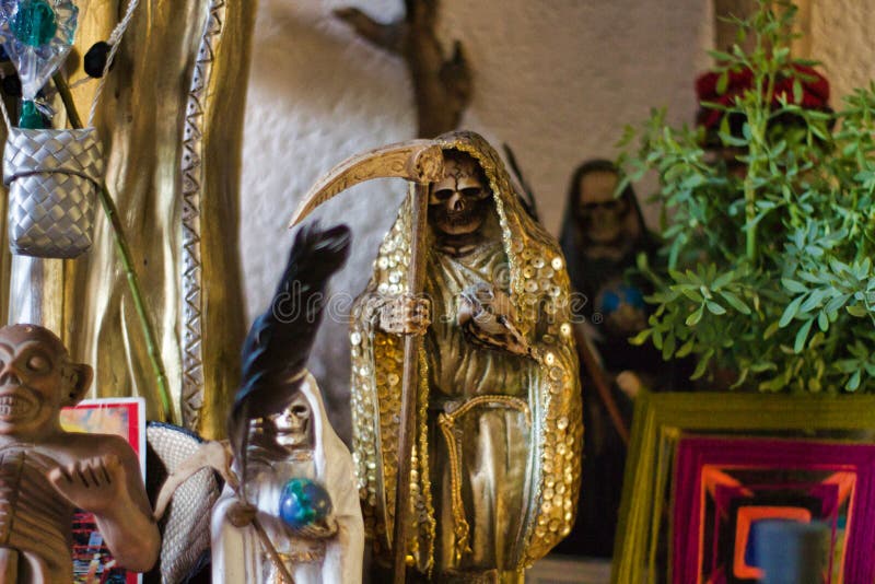 Altar of the Holy Death,Latin American Stock Photo - Image of magic ...