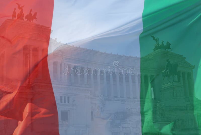 Altar of Rome and the Italian Flag Stock Image - Image of altar, italy ...