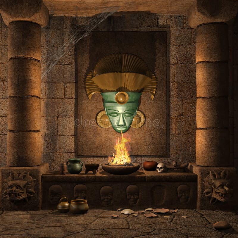 Altar maya antiguo stock de ilustración. Ilustración de polvoriento ...