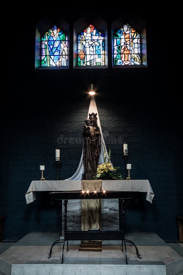 The Altar stock image. Image of statue, lights, stain - 61446203