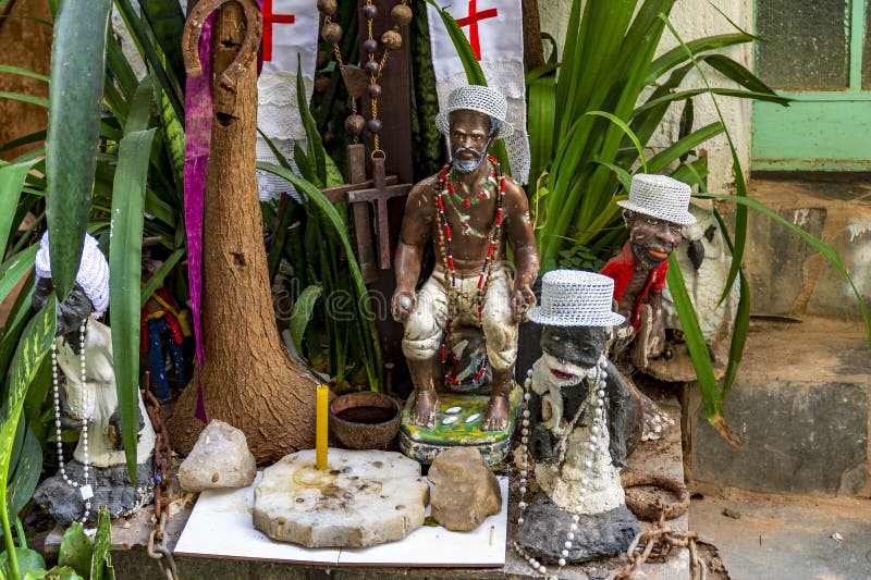 Altar among Plants with Deities Stock Photo - Image of faithful ...