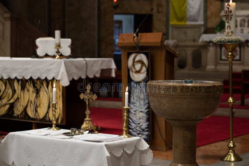 Altar Prepared for a Certain Religious Ceremony Stock Image - Image of ...