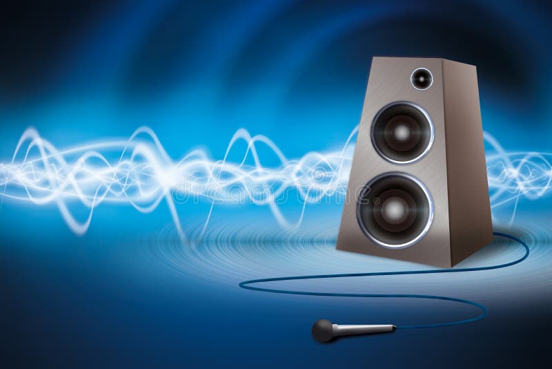 Ondas Y Micrófono Del Audio Foto de archivo - Imagen de primer ...