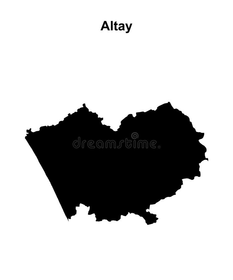 Altay outline map stock vector. Illustration of blank - 360649536