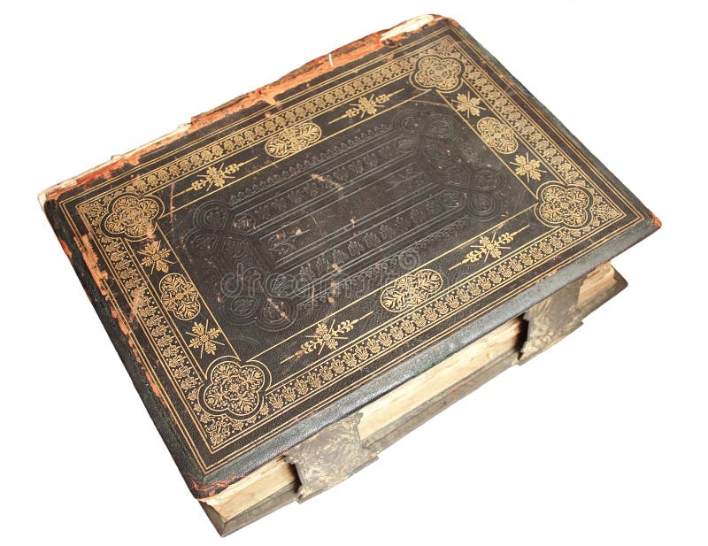 Alte Bibel Lokalisiert Auf Einem Weißen Hintergrund Stockfoto - Bild ...