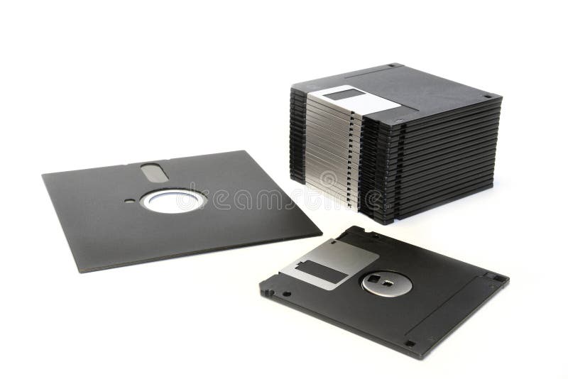Alte Disketten Isoliert Auf Weiß Stockfoto - Bild von format, blau ...