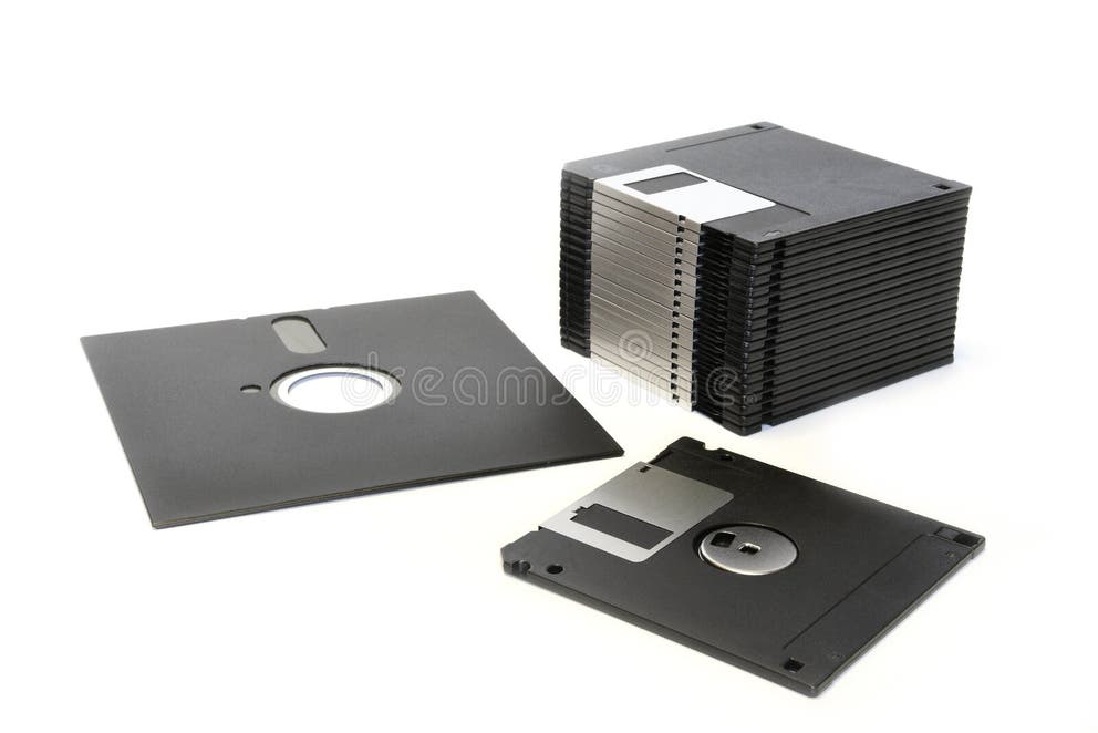 Alte Disketten Isoliert Auf Weiß Stockfoto - Bild von format, blau ...