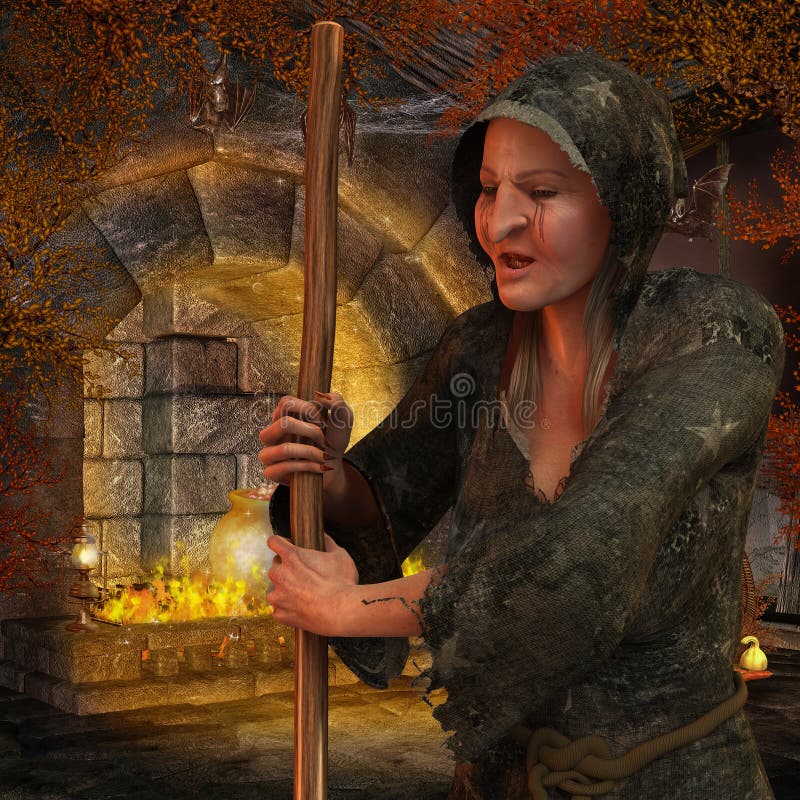 Alte Hexe stockfoto. Bild von frau, karikatur, abbildung - 45066902