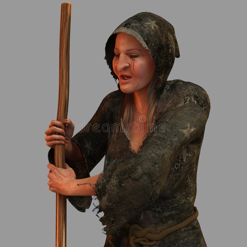 Alte Hexe stockbild. Bild von kostüm, abbildung, übel - 45066507